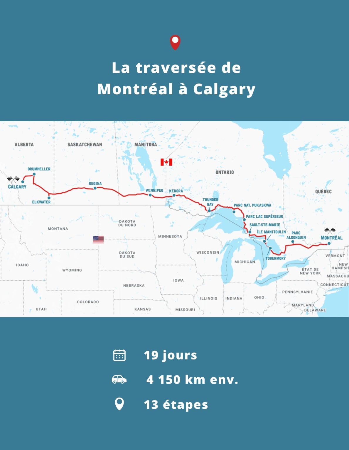 Guide de Montréal à Calgary - Road trip 2024