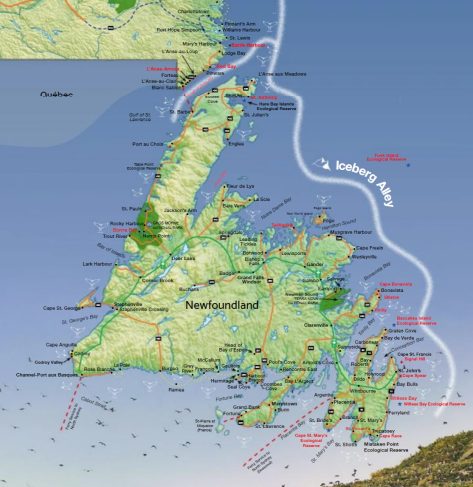 Terre-Neuve cartes | voyageraucanada.com