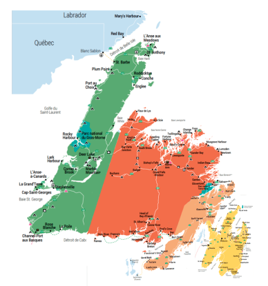 Terre-Neuve cartes | voyageraucanada.com